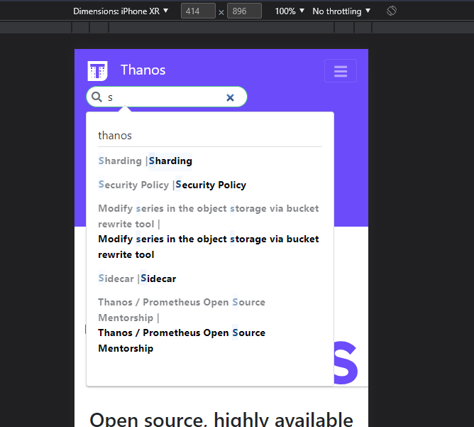 UI Changes: Search Bar · Issue #5595 · thanos-io/thanos · GitHub