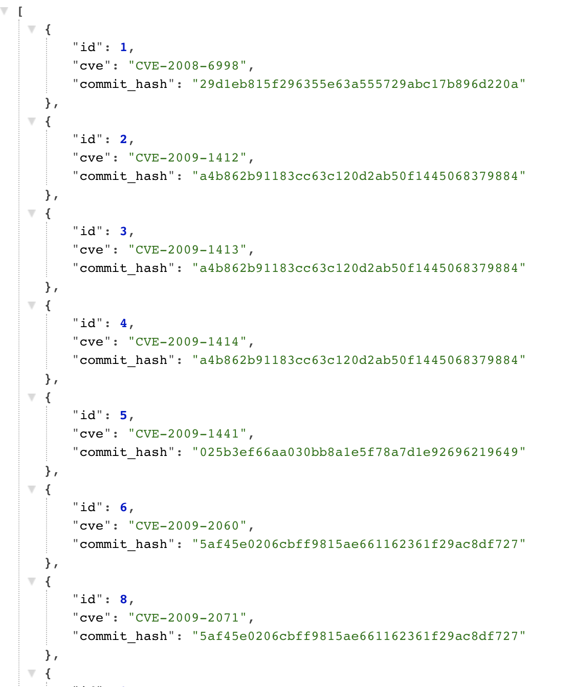 API to Access the Curated Vulnerability History Data · Issue #751 · VulnerabilityHistoryProject ...