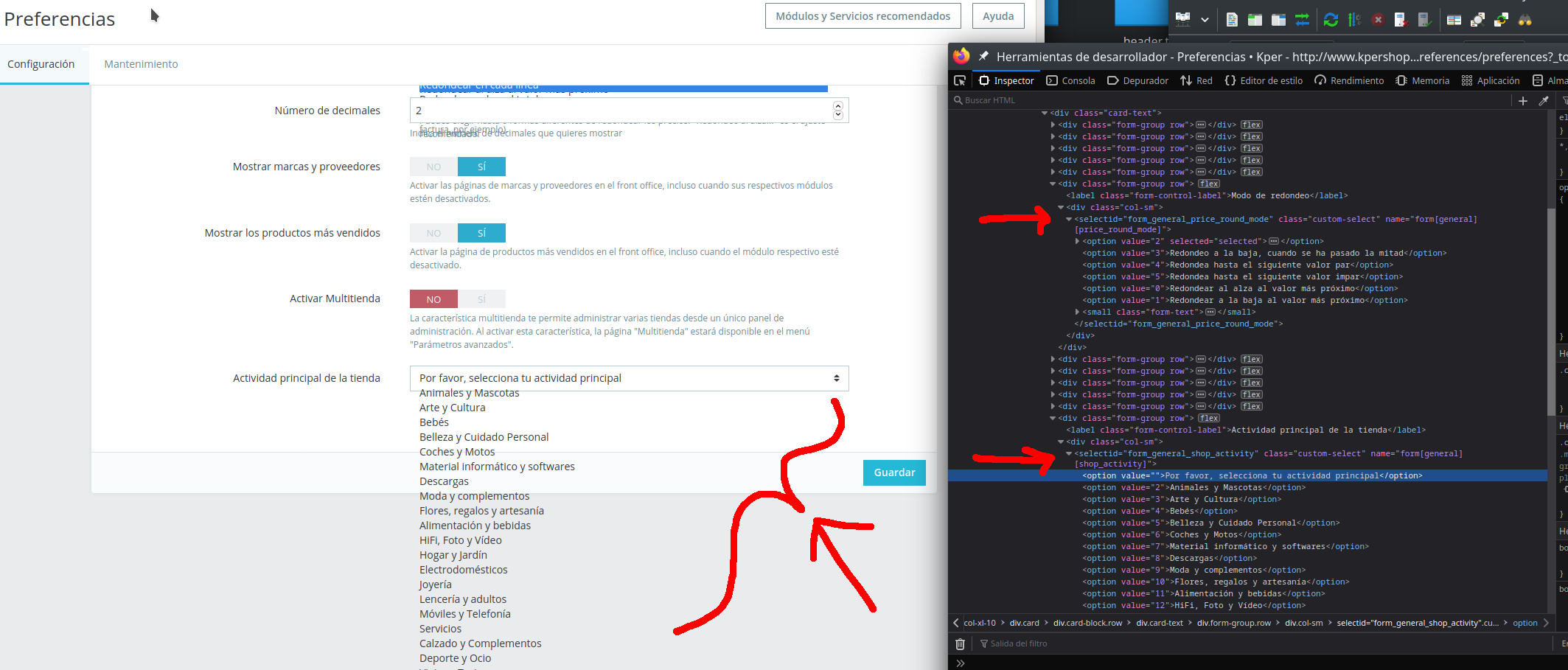 Select not working on Backend Missing blank space between select and id · Issue #21657 ...