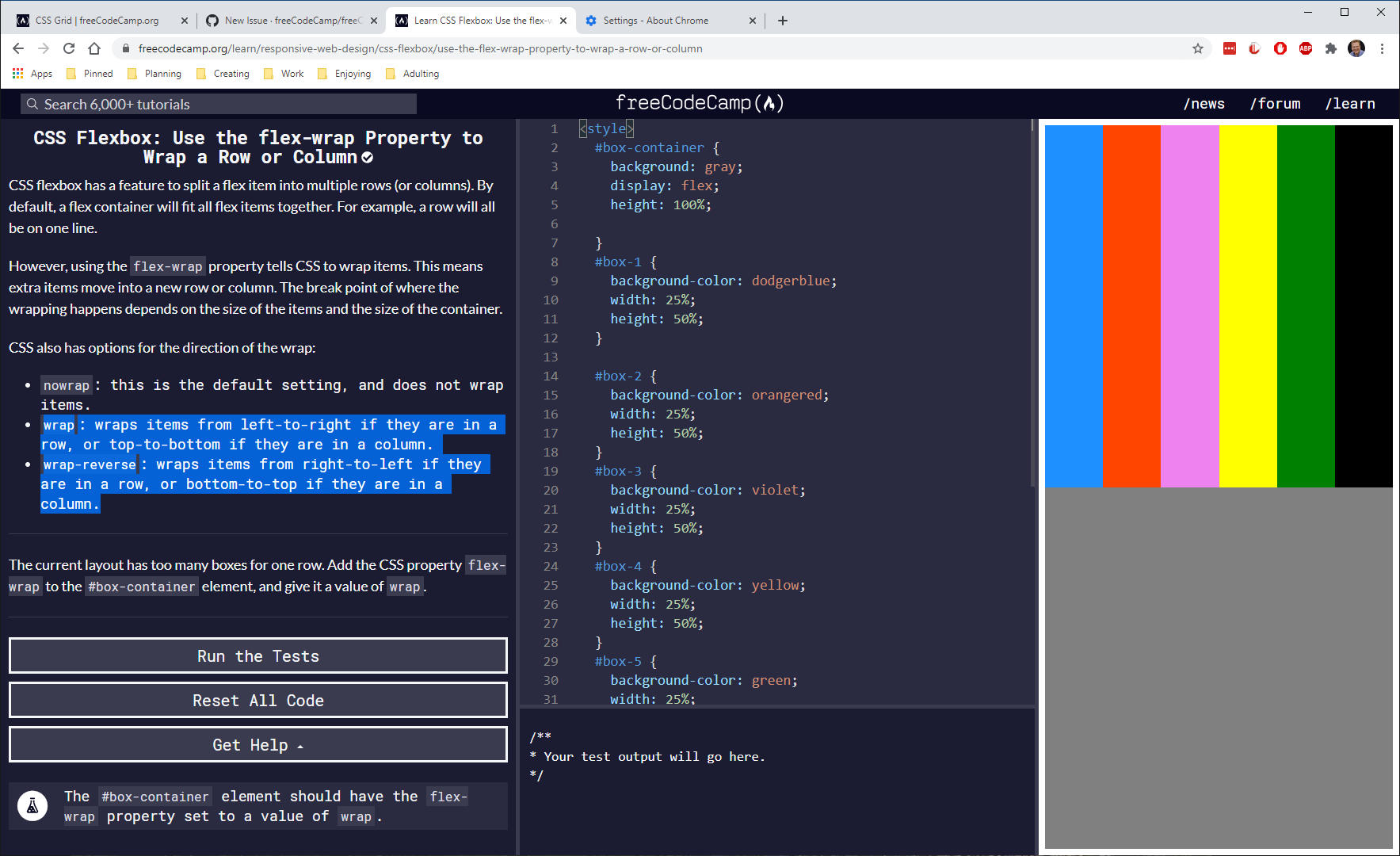 Misleading description of CSS flex-wrap · Issue #39371 · freeCodeCamp/freeCodeCamp · GitHub