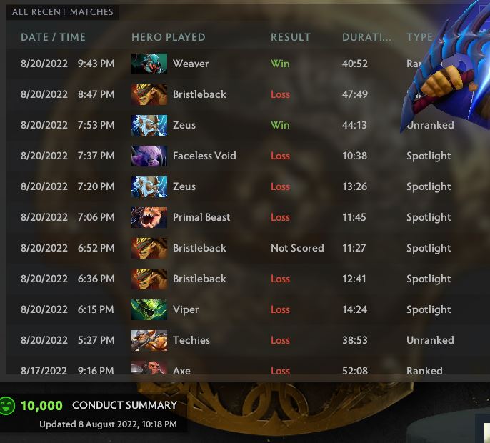 Won a ranked game but it doesnt show up. No MMR either · Issue #2192 · ValveSoftware/Dota2 ...