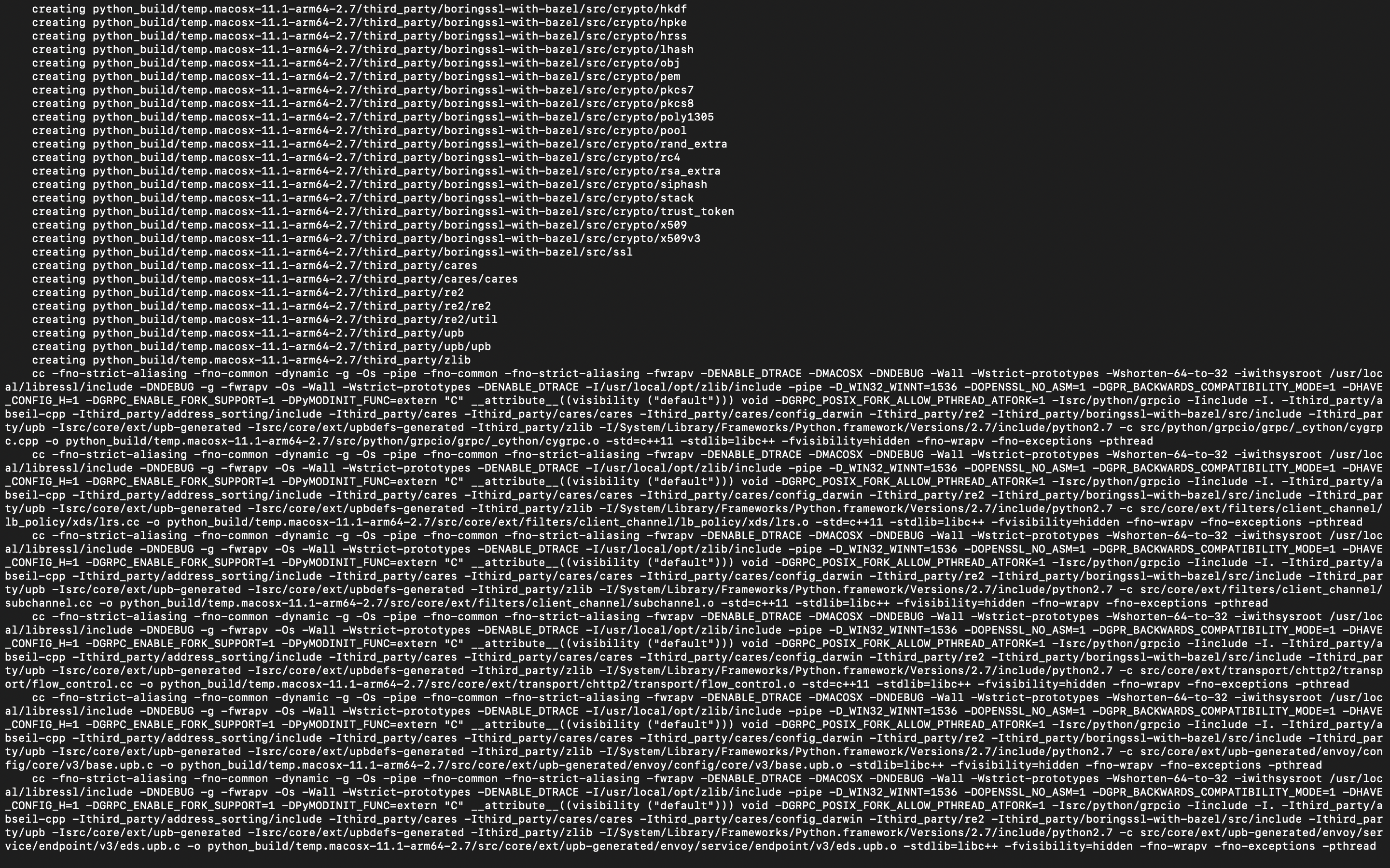 Facing error `asm builds for boringssl currently not supported` during ...