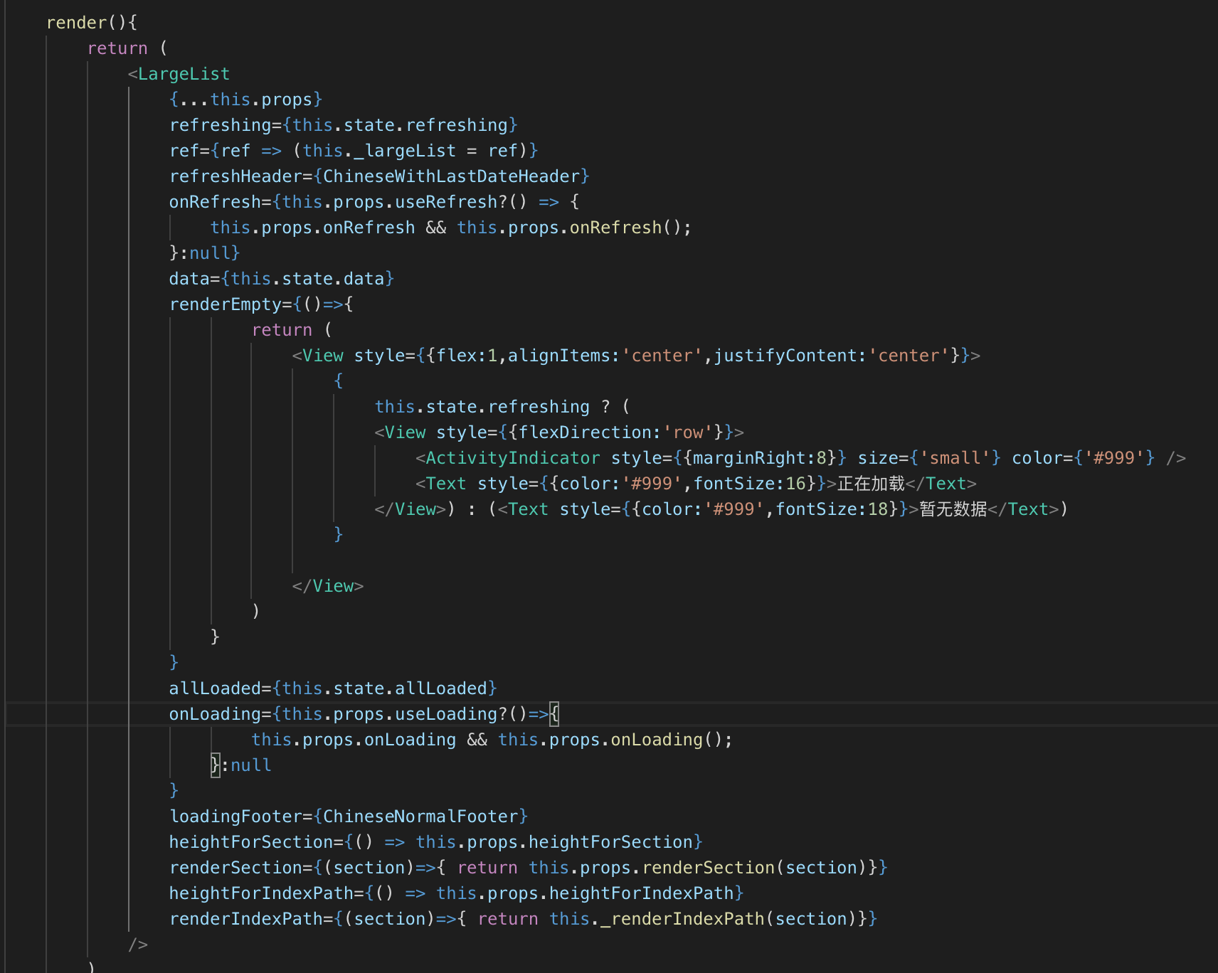大佬您好，我遇到一个onLoading刷新问题 · Issue #344 · bolan9999/react-native-largelist · GitHub