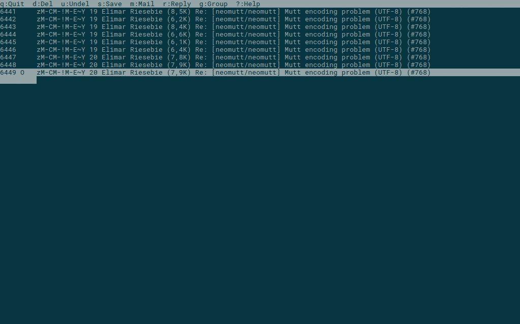 Mutt encoding problem (UTF-8) · Issue #768 · neomutt/neomutt · GitHub
