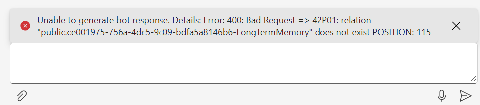 Unable To Respond Normally When Using Memorystore Postgres · Issue 232 · Microsoftchat 