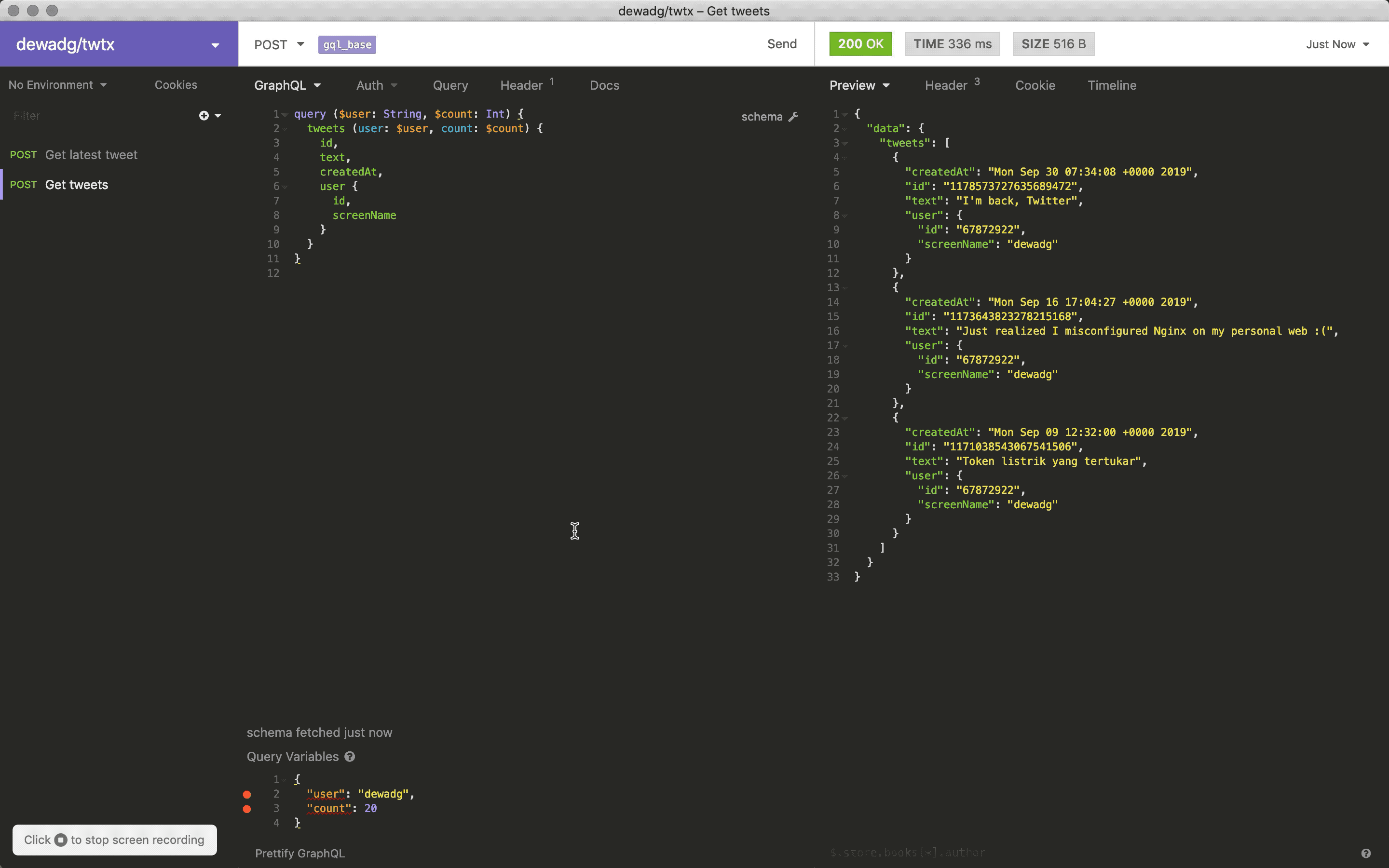 GitHub - dewadg/twtx: GraphQL API for fetching tweets (For learning ...