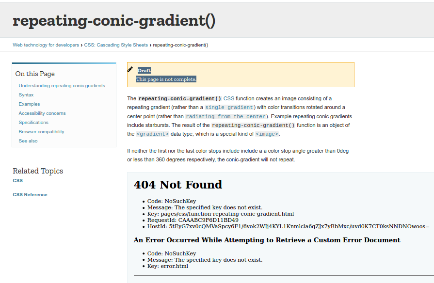 /en-US/docs/Web/CSS/repeating-conic-gradient - the frame with MDN's usual best habit of ...