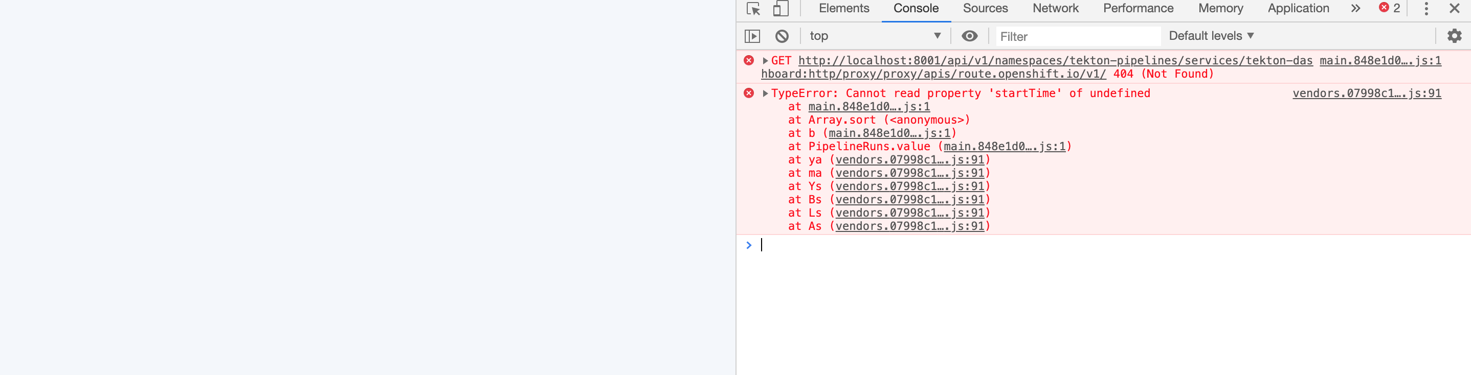 Failure to load PipelineRuns page when several have been created since first page render · Issue ...