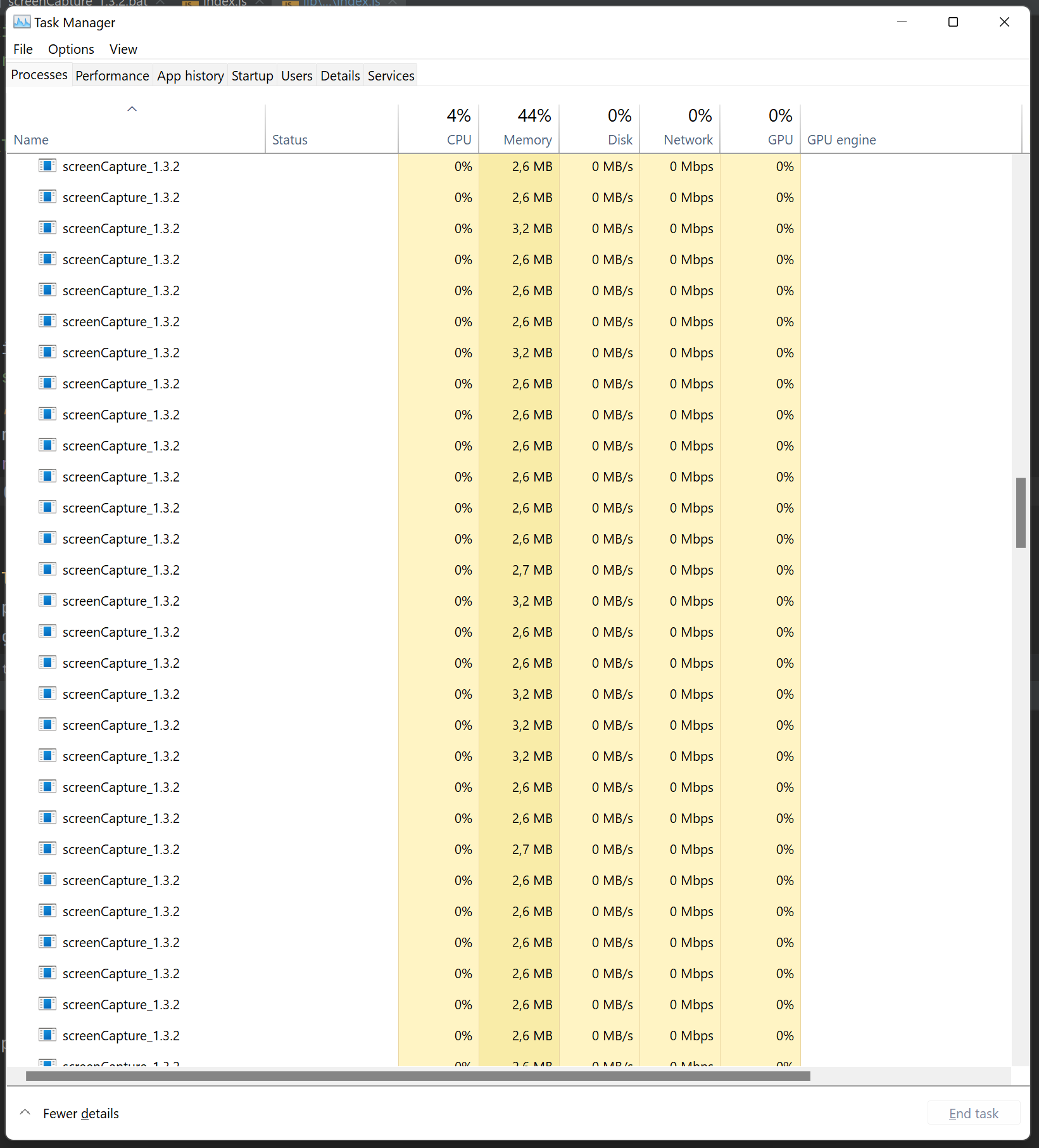 screenCapture process not closing on Windows 11 · Issue #226 · bencevans/screenshot-desktop · GitHub