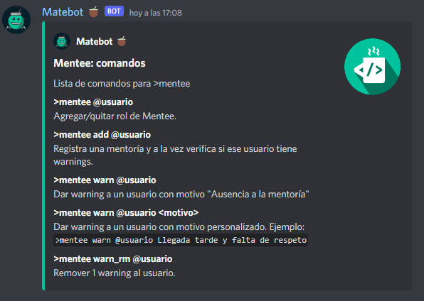 Módulo Mentorship: Agregar referencia al comando de tiempo de espera en ...