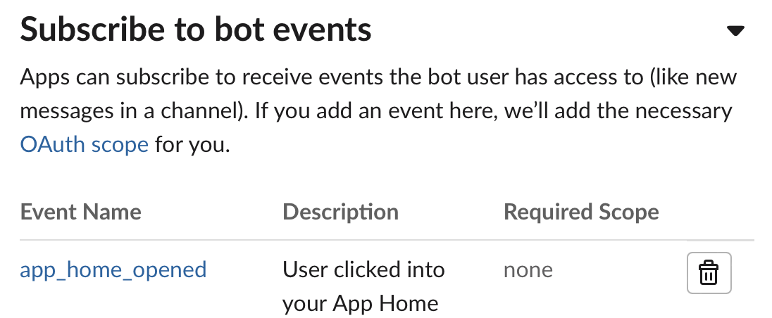 App Home Opened Event Listener Doesn T Trigger The Listener Function · Issue 652 · Slackapi