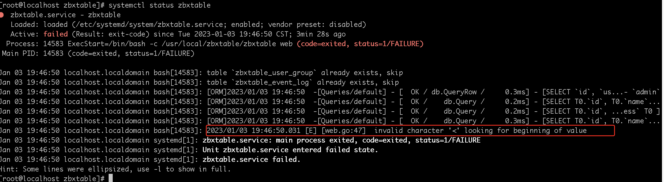 zbxtable 启动时报错，查看配置文件都是正常 · Issue #64 · canghai908/zbxtable · GitHub