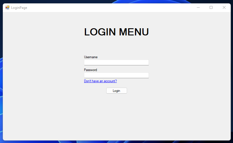 GitHub - z13g/LoginPageWinforms: Simpel C# Winforms LoginPage, som gemmer og henter data fra en ...