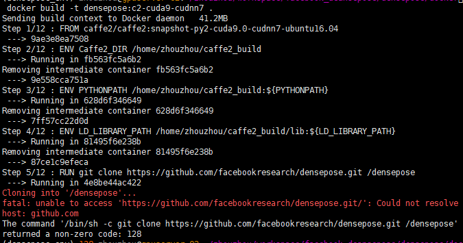 Docker Image failed when building the image · Issue #236 · facebookresearch/DensePose · GitHub