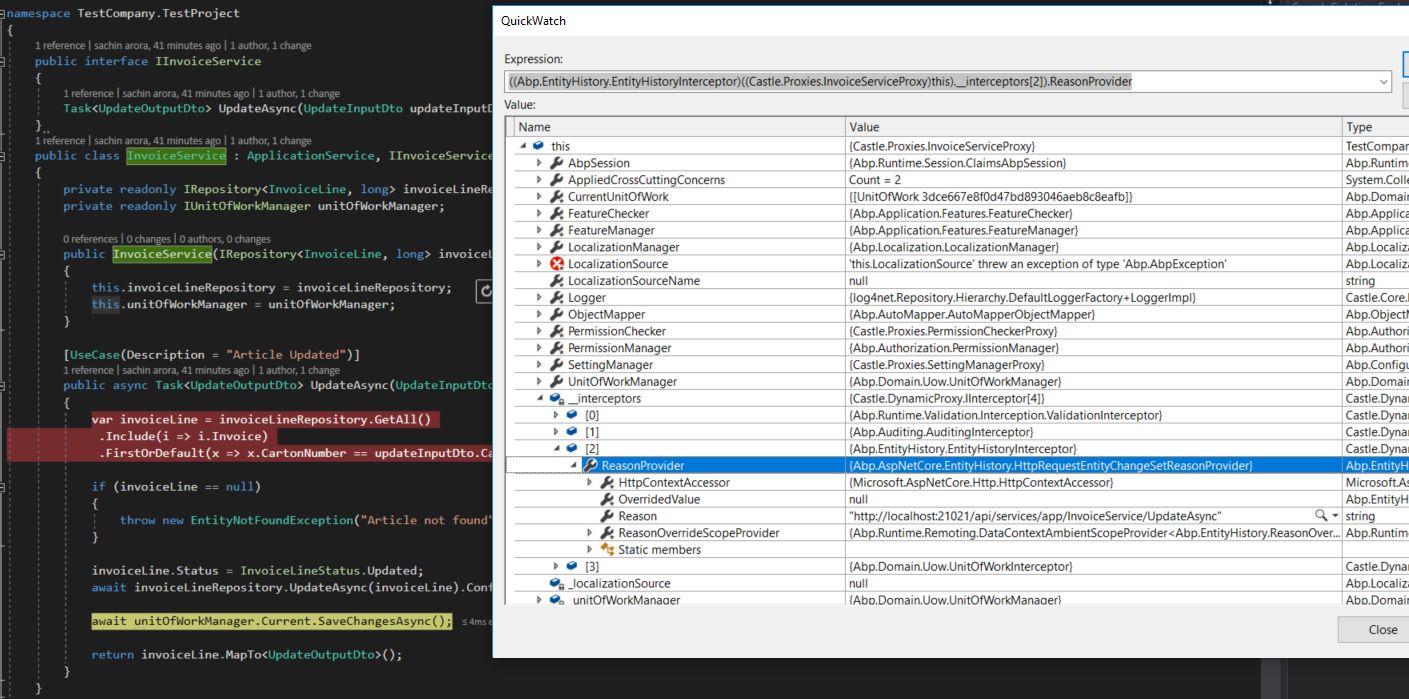 Unable to override reason while saving Entity History · Issue #3853 · aspnetboilerplate ...