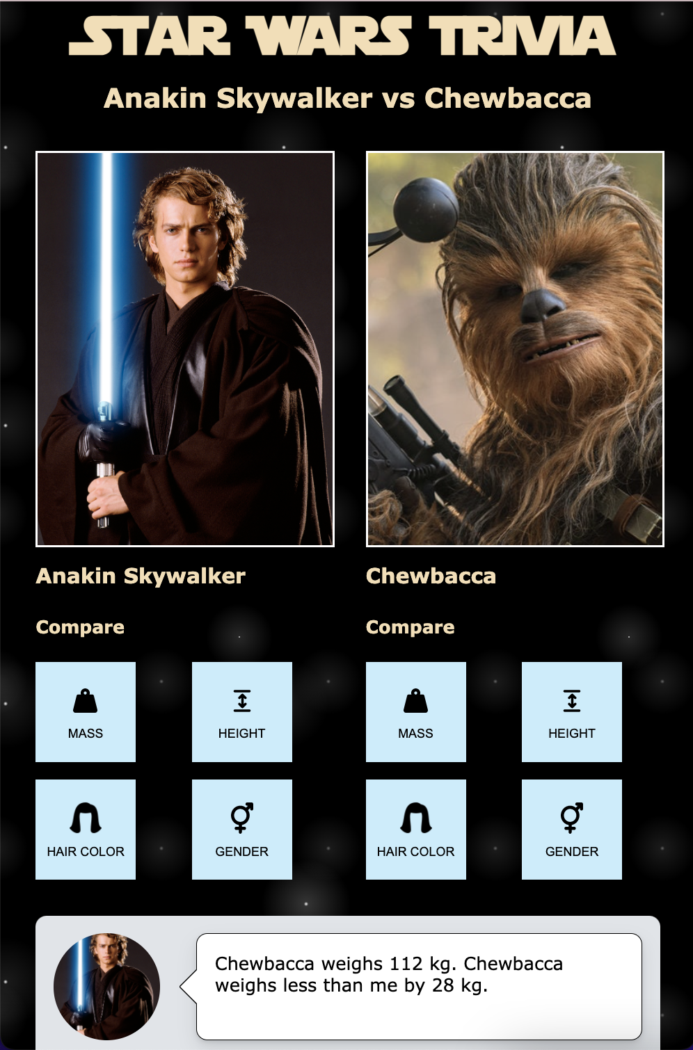 GitHub - blancaley/star-wars-characters: An app to compare Star Wars characters. It gets data ...