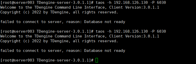 failed to connect to server, reason: Database not ready · Issue #16883 · taosdata/TDengine · GitHub