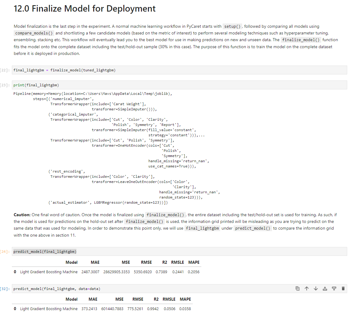 fix finalize_model by tvdboom · Pull Request #2647 · pycaret/pycaret · GitHub