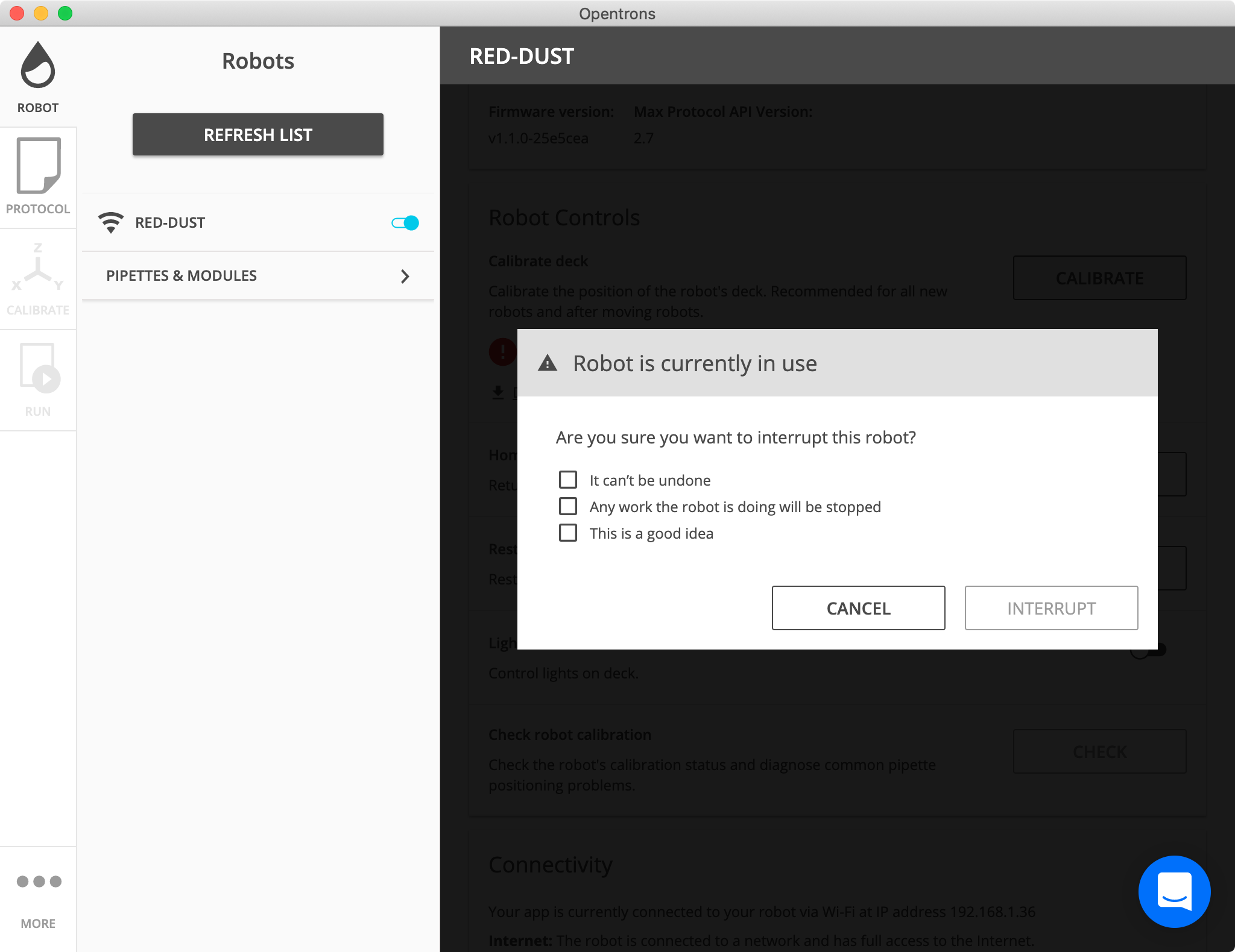 bug: "Robot is currently in use" error when doing deck calibration twice in a row · Issue #6868 ...