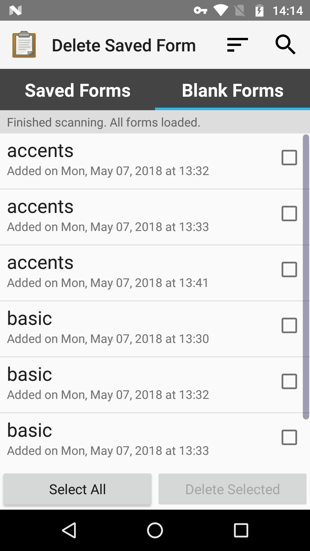 Show form version and form id when deleting blank forms · Issue #2173 · getodk/collect · GitHub