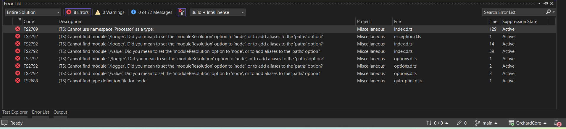 Error with gulp rebuild · Issue #13683 · OrchardCMS/OrchardCore · GitHub