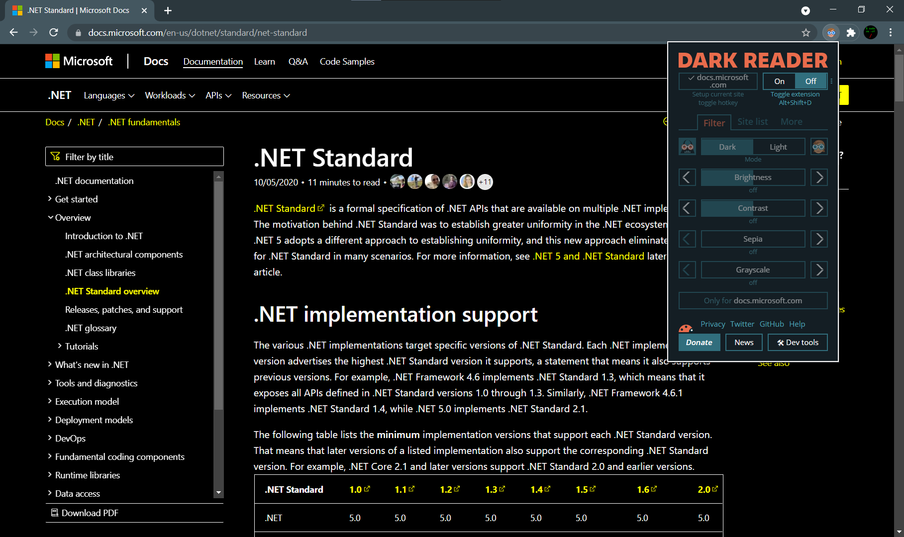 [Broken Website] docs.microsoft.com switches to "High Contrast" theme even if excluded · Issue ...