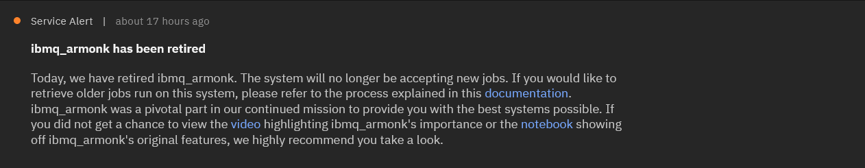 docs need updating since ibmq_armonk was retired · Issue #839 · qiskit ... docs need updating since ibmq_armonk was retired · Issue #839 · qiskit ...