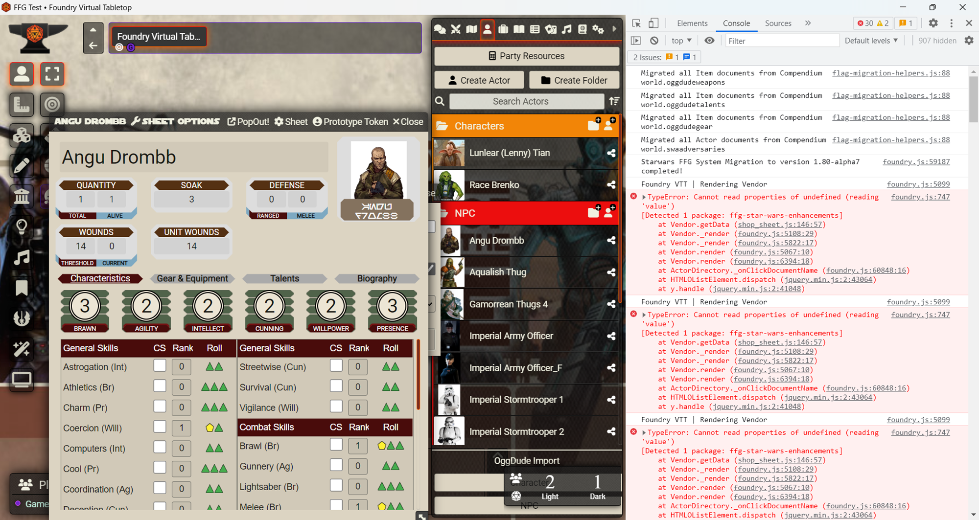 Oggdube import to Foundry · Issue #1165 · StarWarsFoundryVTT/StarWarsFFG · GitHub