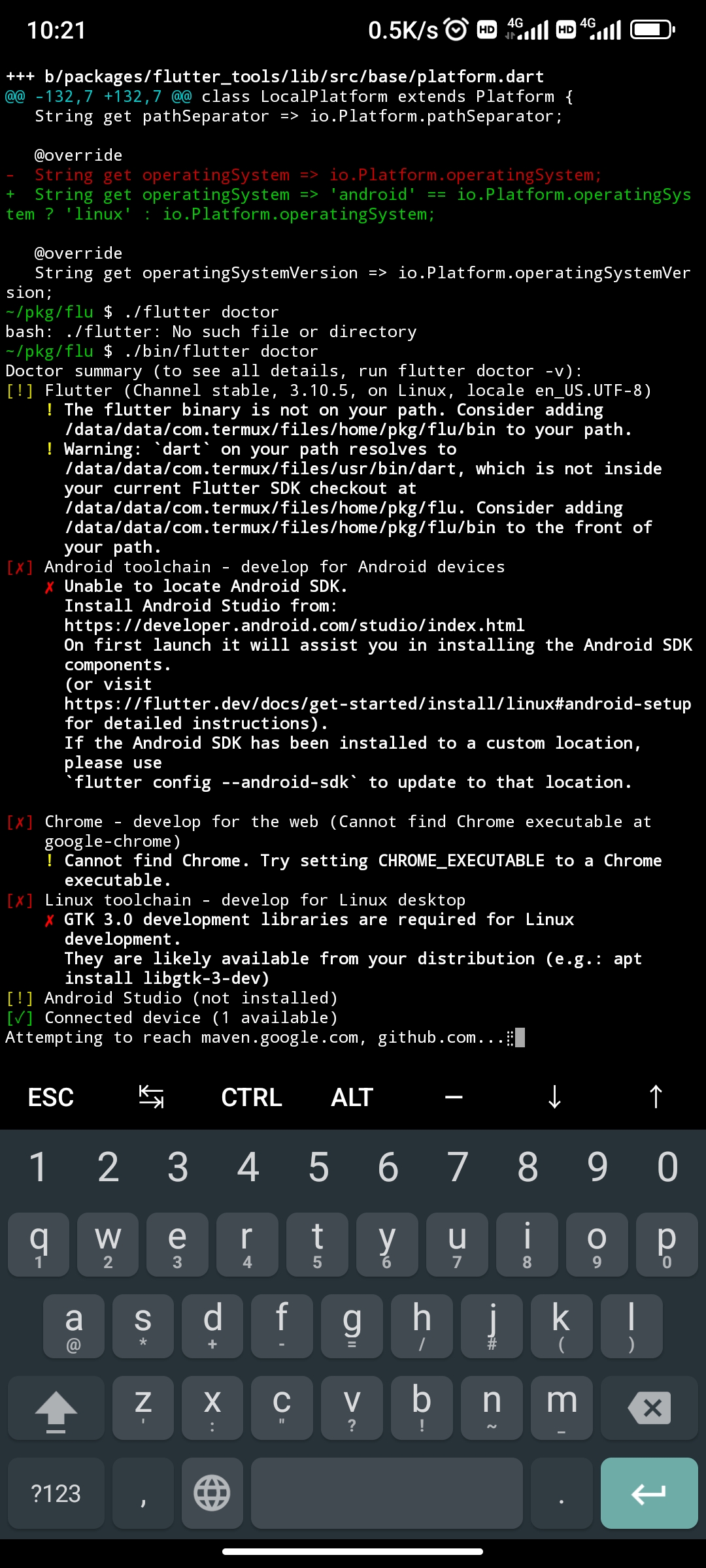 Flutter sdk for Termux · Issue #5798 · termux/termux-packages · GitHub