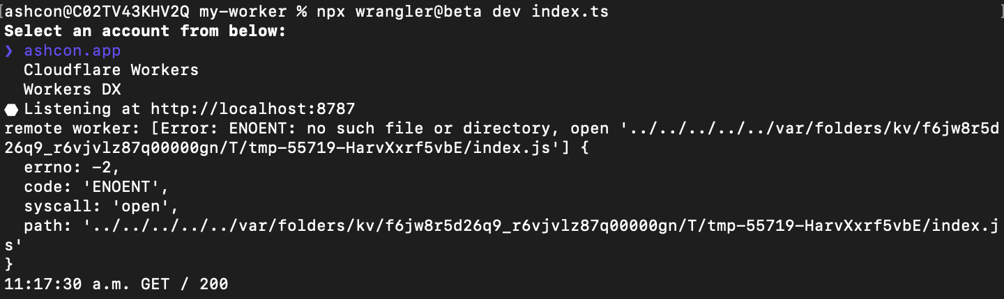 remote worker: Error: ENOENT: no such file or directory · Issue #260 · cloudflare/workers-sdk ...