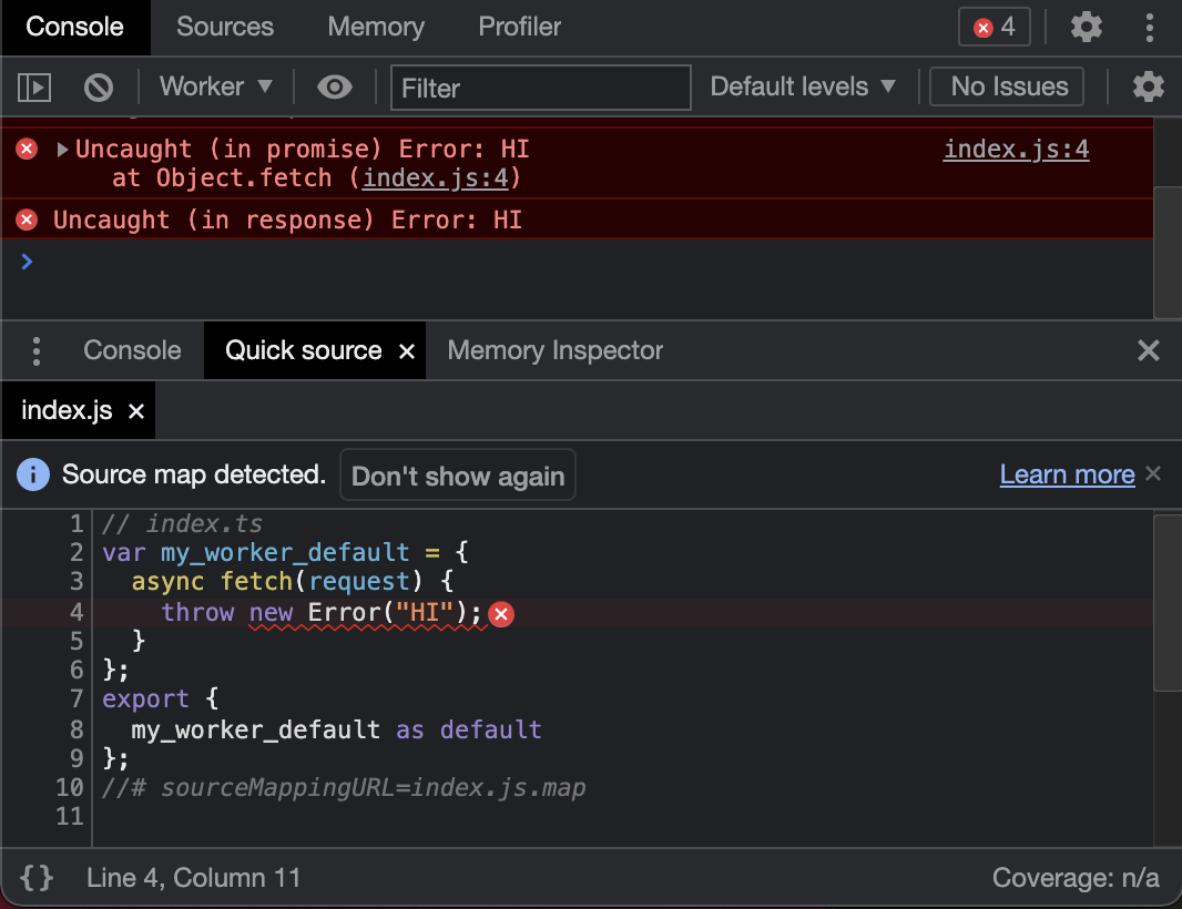 Source map should be inlined when using `wrangler dev` · Issue #261 · cloudflare/workers-sdk ...