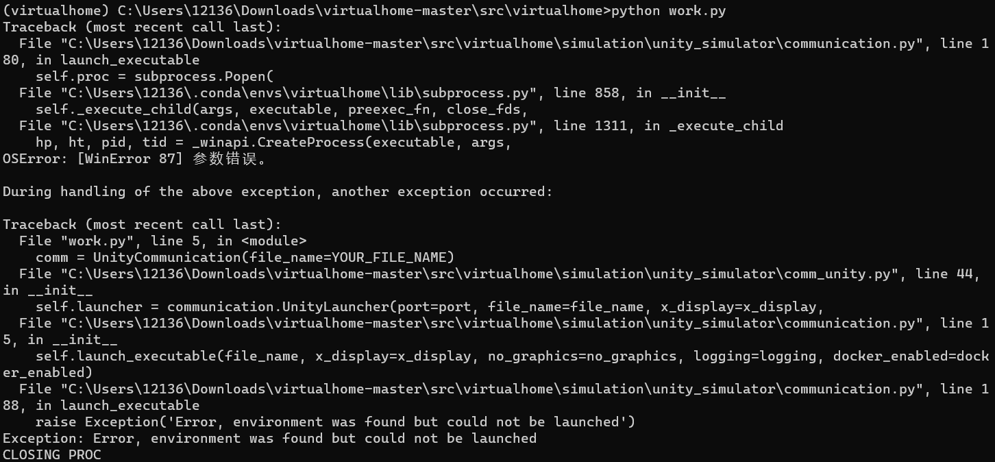 Cannot run simulator with sample code · Issue #82 · xavierpuigf/virtualhome · GitHub