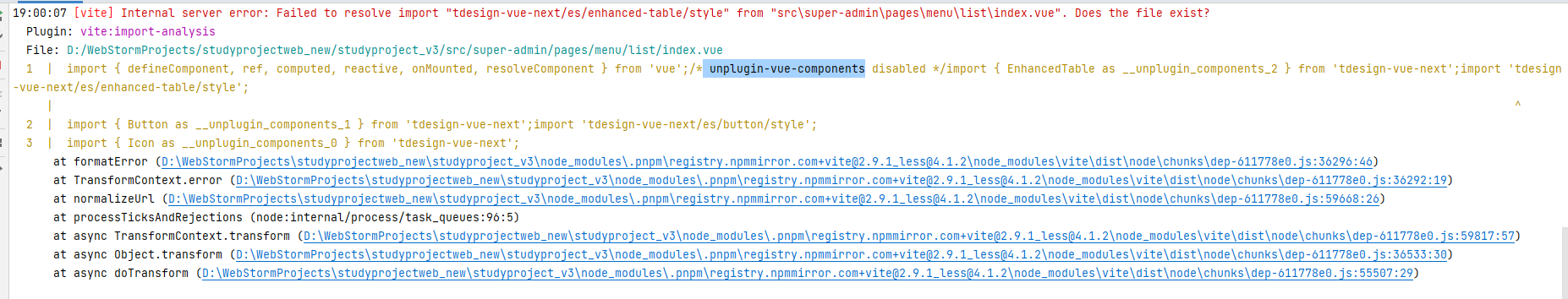Unplugin Vue Components作者已经更新,已经可以实现按需引入,但是高级表格组件还是找不到路径 · Issue 612 · Tencent Tdesign Vue Next