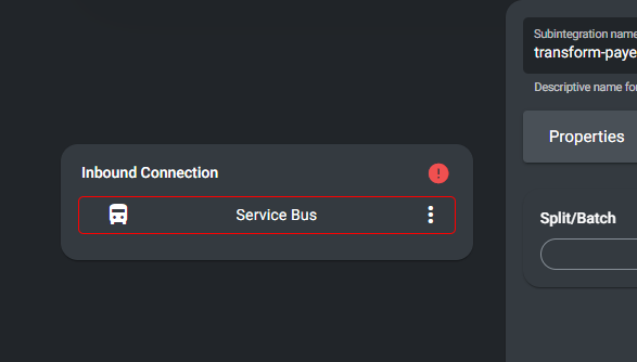 "Validator error" when selecting Service Bus queue inbound connection ...