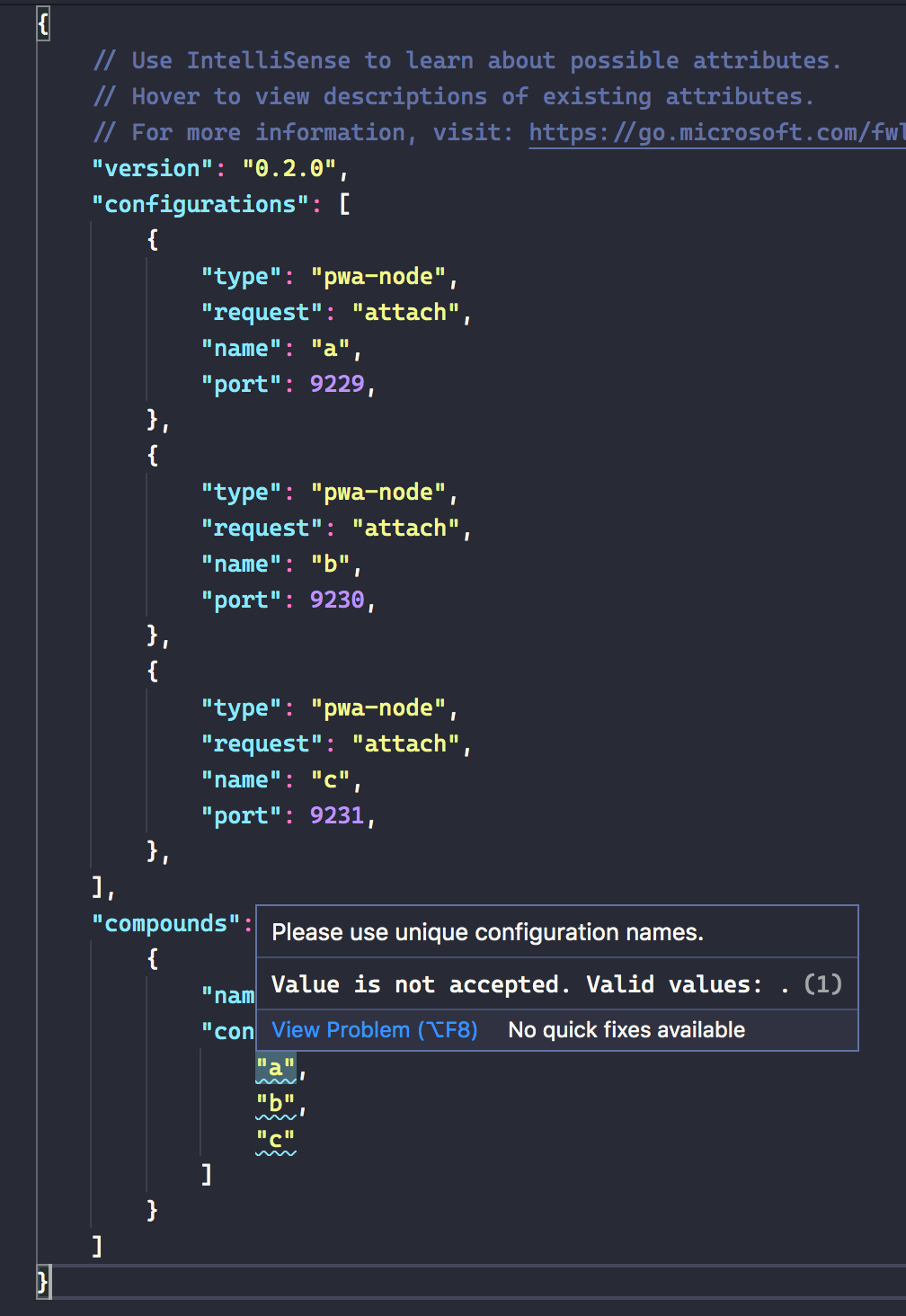 Errors in compound config references · Issue #117785 · microsoft/vscode ...