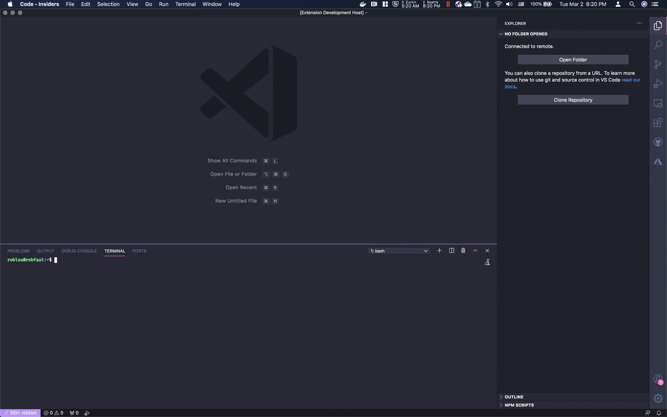 "Relaunch Terminal" doesn't relaunch the terminal, it just closes it ...