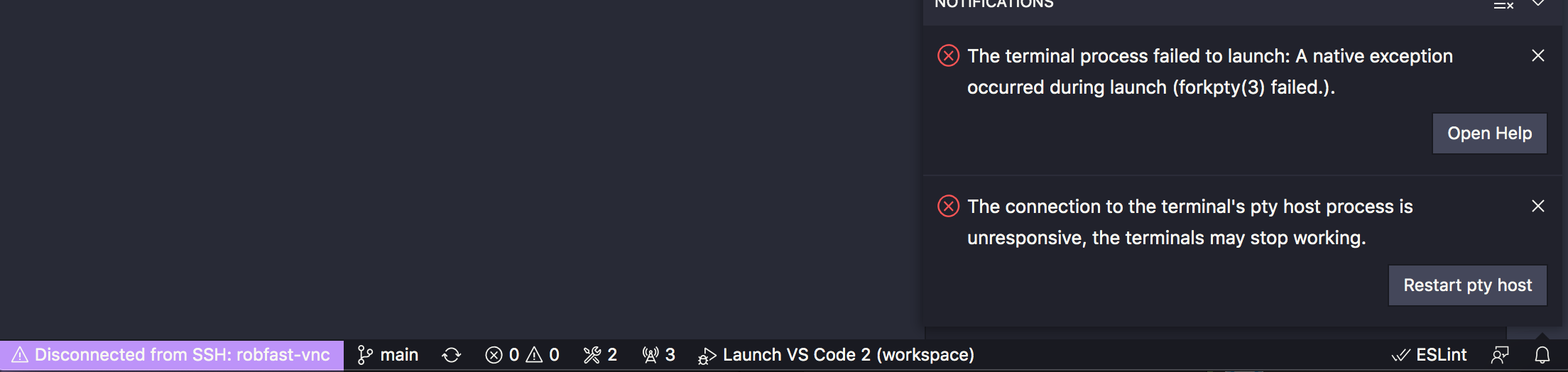Terminal errors in remote window after disconnection · Issue #118324 ...