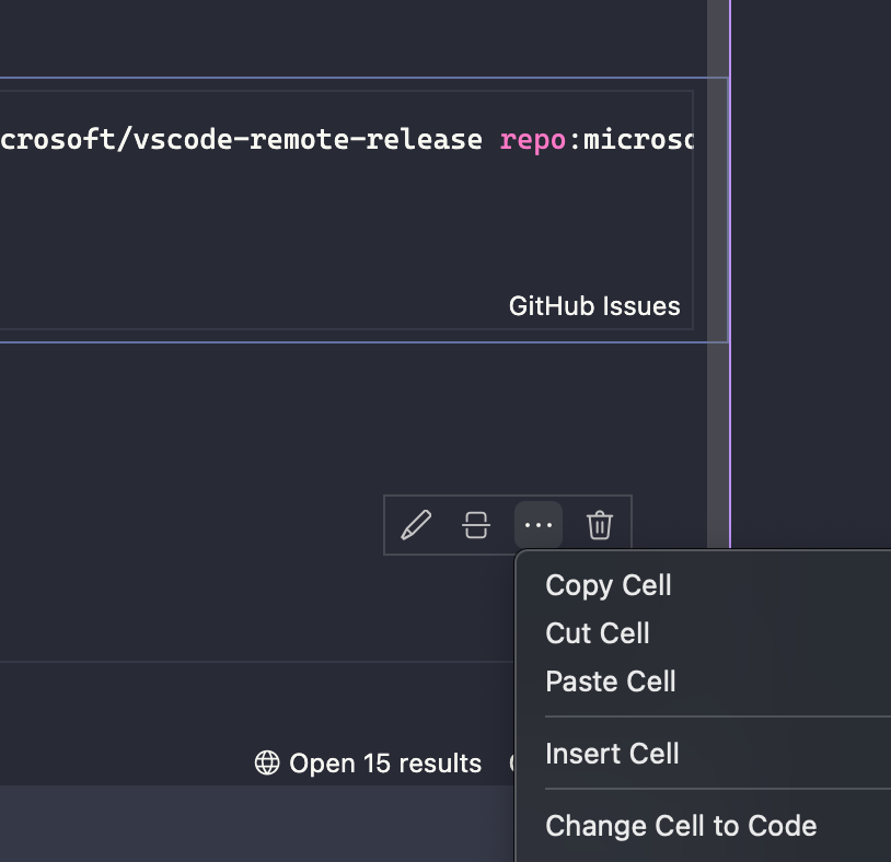 Select cell selecting its menu · Issue #122320 · microsoft/vscode · GitHub