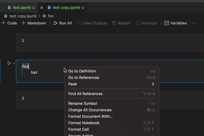 Format cell context menu item does nothing in notebooks · Issue #131342 ...