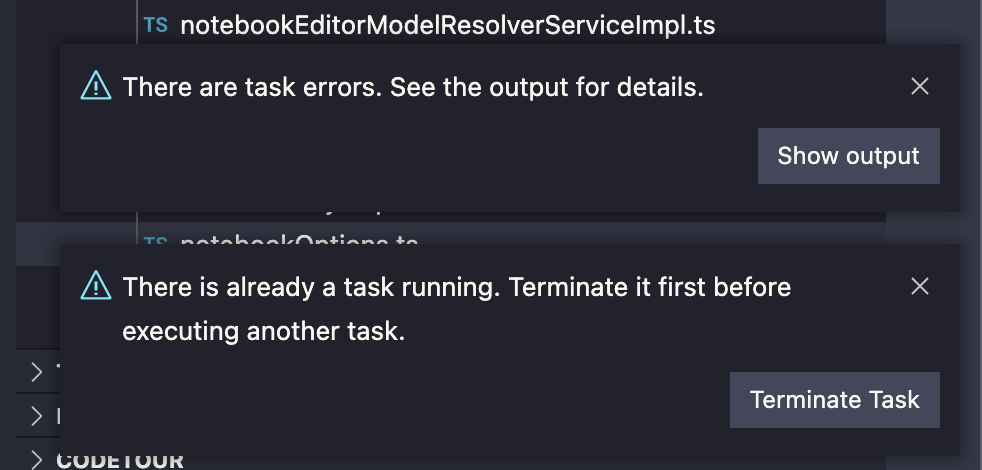Task error messages · Issue #139160 · microsoft/vscode · GitHub