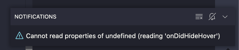 Closing settings editor - Cannot read properties of undefined (reading ...