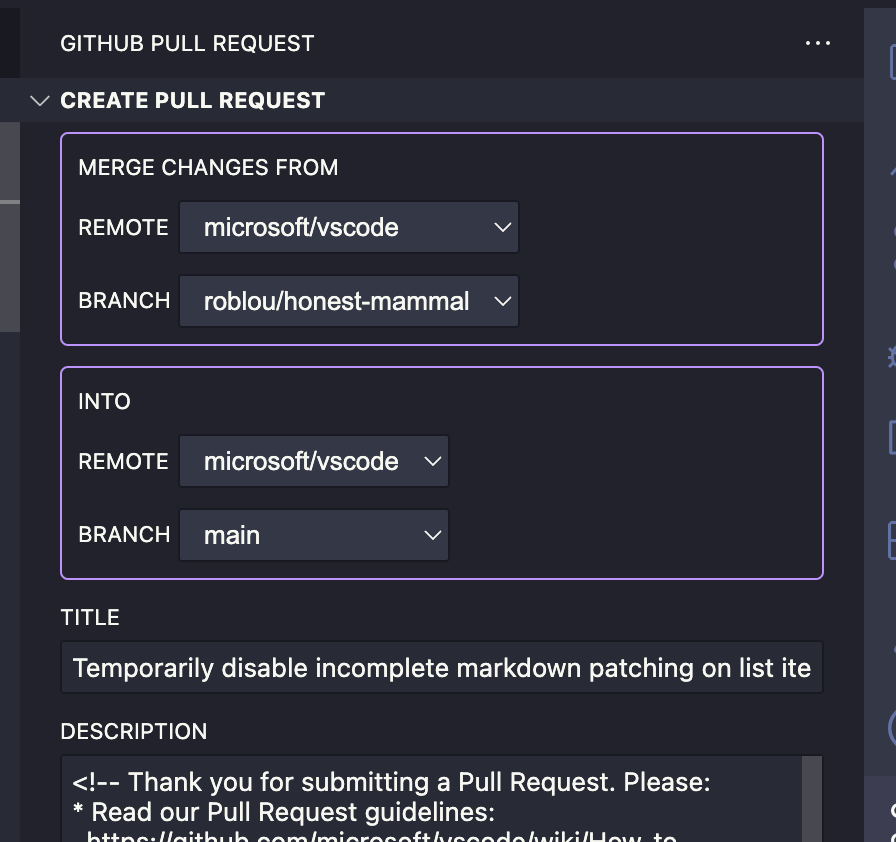 Dropdowns in create PR view change width · Issue #4707 · microsoft/vscode-pull-request-github ...