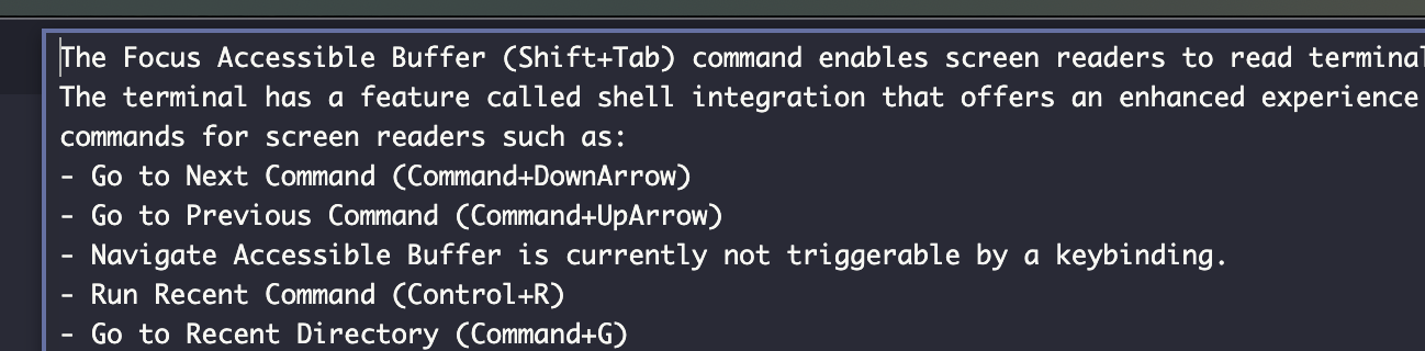 Change accessible buffer command navigation keybinding for screen reader users · Issue #186678 ...