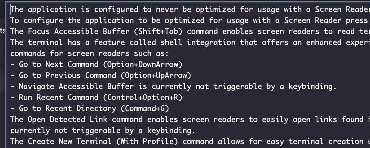 Change accessible buffer command navigation keybinding for screen reader users · Issue #186678 ...