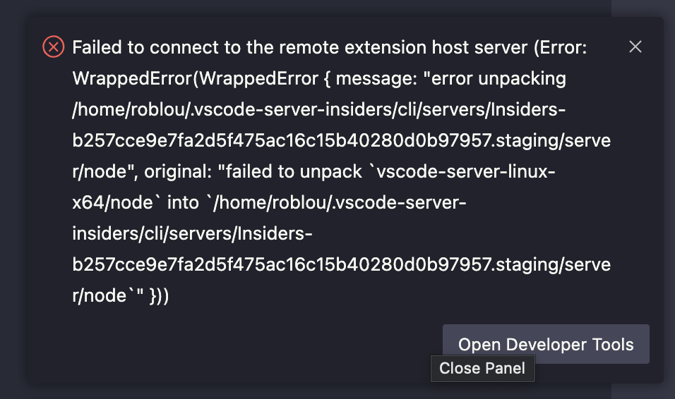 WrappedError shown · Issue #8944 · microsoft/vscode-remote-release · GitHub
