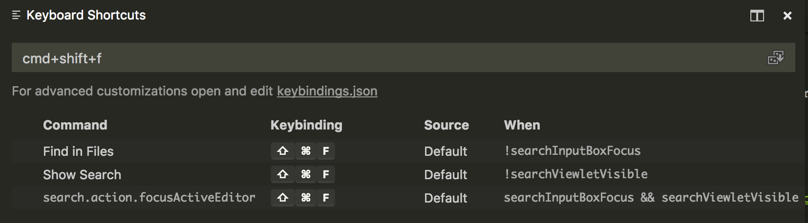 Find in files shortcut (Ctrl+Shift+F) toggles the focus · Issue #41974 ...