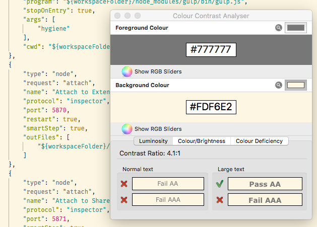 Color contrast not appropriate for fadded attributes in launch.json ...