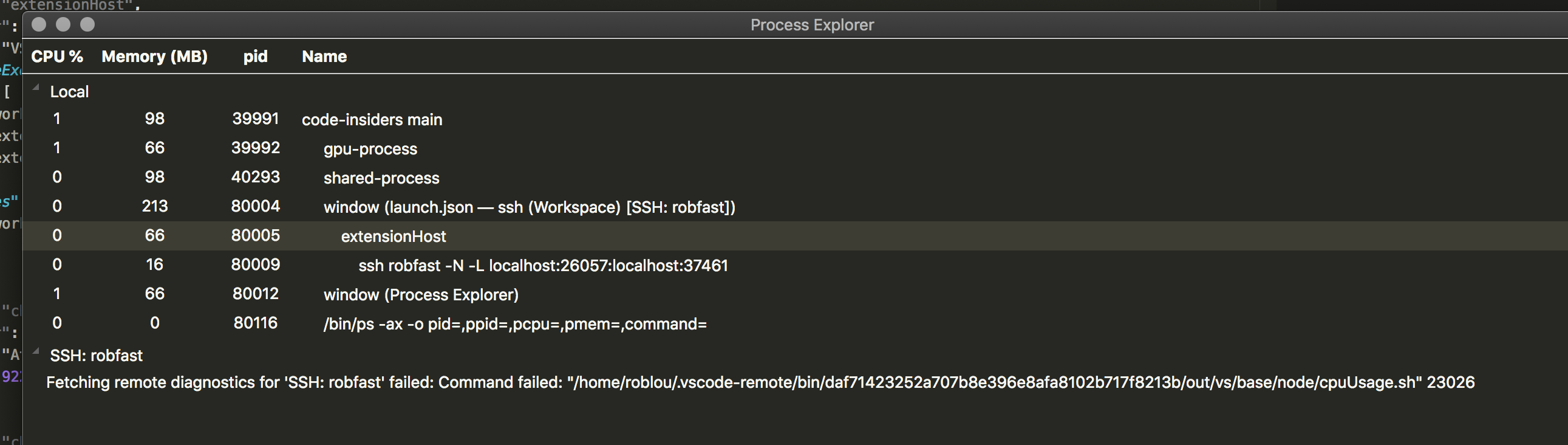 Can't get remote process info · Issue #248 · microsoft/vscode-remote ...