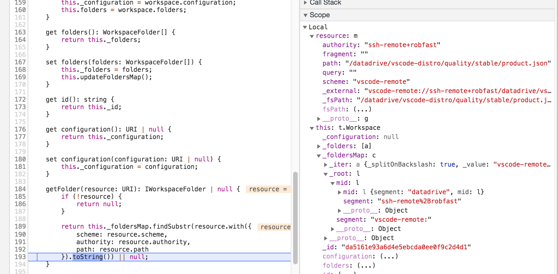 Other files wrongly shown in search within single root workspace ...
