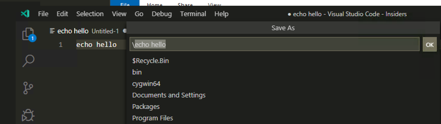 Simple file dialog missing drive letter on windows local · Issue #90116 · microsoft/vscode · GitHub